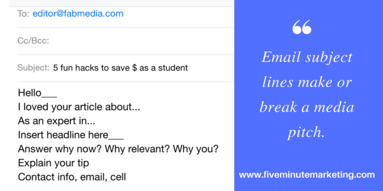 Email subject lines make or break a media pitch
