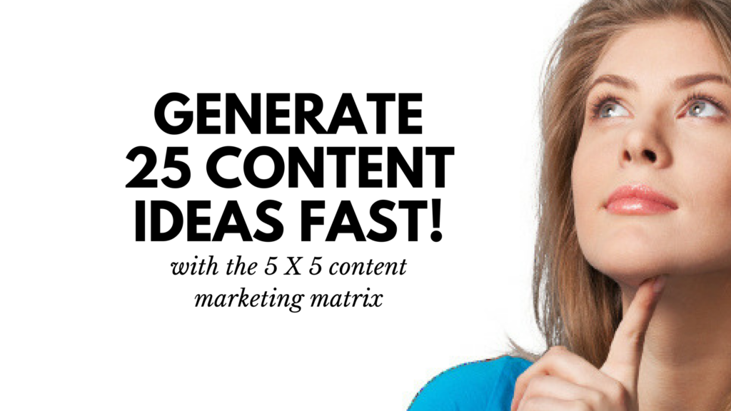 How to generate 25 content marketing ideas FAST!